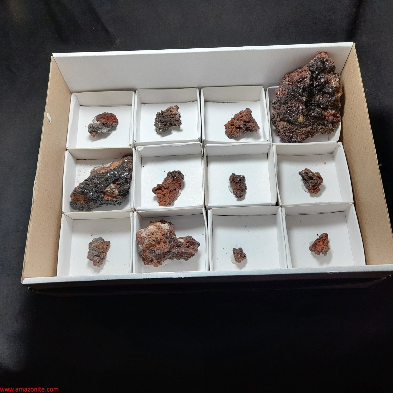 One Box Of 12 Descloizite Mineral Specimens Lawson Perry – AMAZONITE